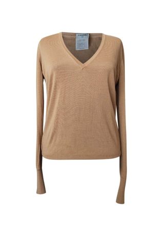 Chanel Karl Lagerfeld camel sweater Size XS