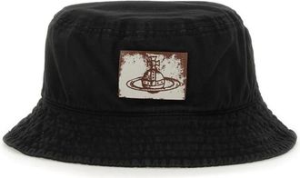 Vivienne Westwood Caps & Mützen - Bucket Hat With Logo - Gr. L - in Schwarz - für Damen