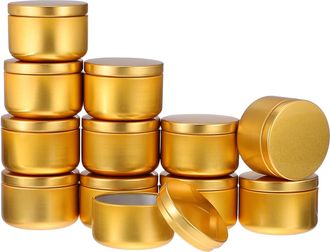 Valiclud SOLUSTRE 12 St&uuml;ck Kerzendosen aus Aluminium 50 ml Rund mit Deckel Wiederverwendbare Selbstgemacht Kerzenbeh&auml;lter Kompakte Metalldosen f&uuml;r Reisen Aufbe