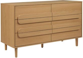 Sweeek Commode vintage d&eacute;cor bois de ch&ecirc;ne 6 tiroirs - L 120 x P 40 x H 75cm - Juliana