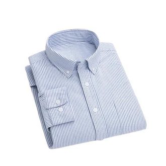 Generic Chemise d&eacute;contract&eacute;e &agrave; manches longues pour homme Oxford ray&eacute; &agrave; carreaux coupe ajust&eacute;e chemise formelle bureau, 810, XXL