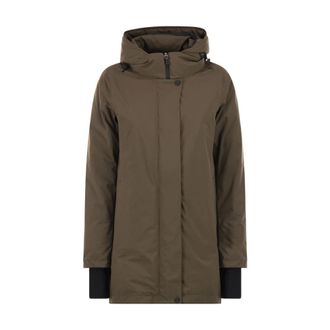 Herno Femme, Vestes, Vert, Taille: 34 FR Veste A-Shape &agrave; Capuche en Windstopper 2 Couches