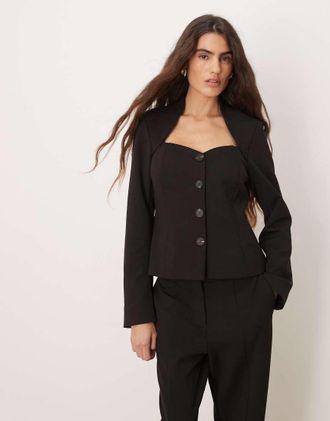 Vero Moda Blazer habill&eacute; sculpt&eacute; densemble - Noir