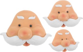 Healifty 3 St&uuml;ck Weihnachtsmanngesicht Cabochon Resin Wichtelgesicht Weihnachtsbastelzubeh&ouml;r Miniatur Puppenherstellung Zubeh&ouml;r Weihnachtsmann Kopf Dekoration 