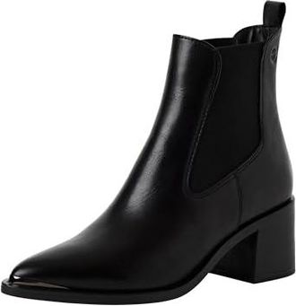 Tamaris Bottines Chelsea 1-25301-45 pour femme, en cuir noir, taille 36 EU, Cuir noir, 36 EU