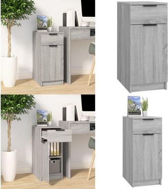 vidaXL Schreibtischschrank Grau Sonoma 33,5x50x75 cm Holzwerkstoff - Schreibtischschrank - B&uuml;roorganisation - Regal - Ablagefl&auml;che - Grau - Home & Living