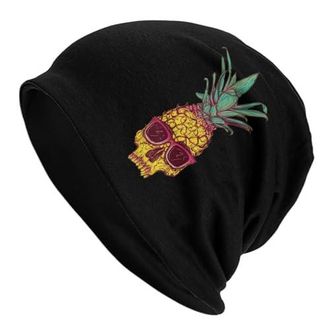 Generic Homme Femme Bonnet dhiver Ananas Cr&acirc;ne Hiver Chapeaux Doux Bonnet &Agrave; Revers Chaud Bonnets Tricot&eacute; pour Course Quotidien Patinage
