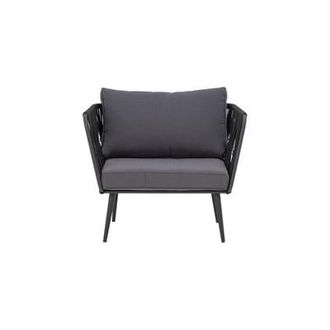 Bloomingville Fauteuil rembourré Pavone - Noir - Corde polyester