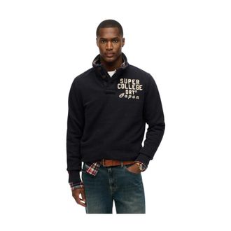 Superdry Vintage Athletic Henley Baumwollpullover Navy - - Sweatshirts & Hoodies - Herren - Blau - S