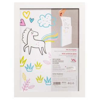 Walther Design Bilderrahmen Explorer Holzrahmen mit Acrylglas, 21x29,7, cm DIN A4, weiss, MB130W