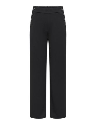 Only Damen Onlrina Button Pant JRS Noos, Black, 6/XXL/L