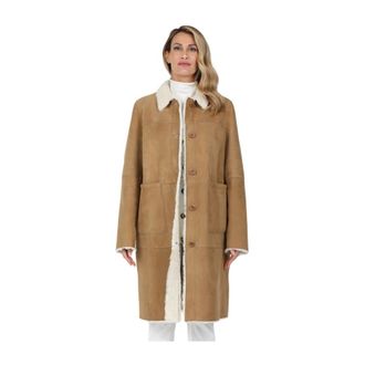Gimos Langer kanadischer Lammfellmantel mit Knopfverschluss - - Coats - Damen - Braun - M