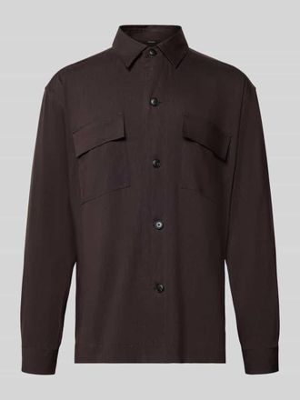 HUGO BOSS Regular Fit Overshirt aus Leinen-Mix