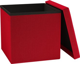 VCM Stoff Sitztruhe | Maße ca. H. 38 x B. 38 x T. 38 cm | Kiste für flexiblen Einsatz in Allen Wohnräumen | Aufbewahrungsbox | Sitzhocker - Boxas