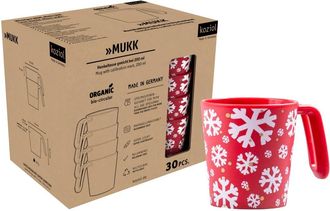 Koziol MUKK Mehrwegbecher, wiederverwendbar, stapelbar, sp&uuml;lmaschinenfest, Gl&uuml;hweinbecher f&uuml;r Weihnachtsm&auml;rkte, 30er Set, max. F&uuml;llmenge 260 ml, Eichstrich b