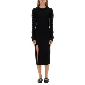 Stella McCartney Femme, Robes, Noir, Taille: 40 FR Robe Midi avec Fente