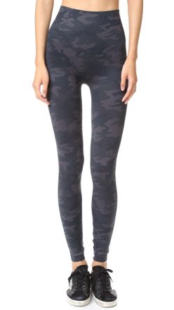 Spanx Leggings für Damen Look at Me Now Seamless Leggings, Black Camo, XS