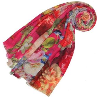 Lorenzo Cana Lorenzo Cana - &Eacute;charpe pashmina pour femme en laine m&eacute;rinos dagneau m&eacute;rinos motif floral multicolore 70 cm x 180 cm 78662, color&eacute;, 70 x 180 cm