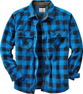 Legendary Whitetails Herren Standard Navigator Fleece-Hemd mit Knopfleiste, Liberty Buffalo Plaid Blue, Größe XL