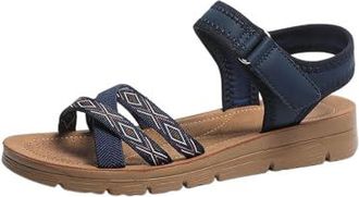 Generic Sandales d&eacute;t&eacute; confortables et d&eacute;contract&eacute;es &agrave; bout ouvert - &Eacute;l&eacute;gantes - Respirantes - Antid&eacute;rapantes - Avec sangle de cheville - Pour la plage et lext