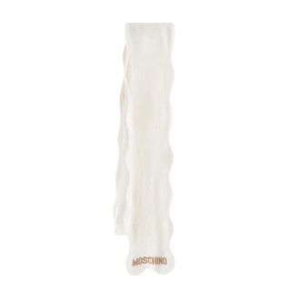Moschino Logo Rippstrick-Schal - - Accessories - Damen - Beige - ONE SIZE