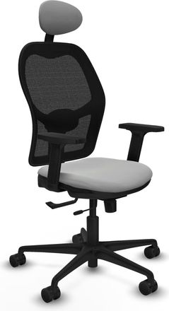 Piqueras y Crespo 24-Stunden-B&uuml;rostuhl mit 2D-Armen, h&ouml;henverstellbarer Lendenwirbelst&uuml;tze und festem Kopfteil, ausgestattet mit Syncro/Traslack und eingespritztem Scha