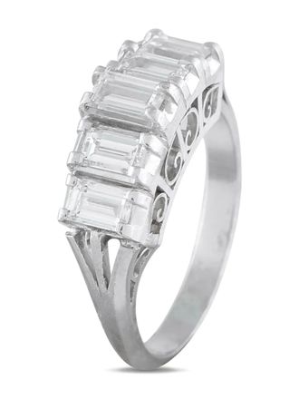 Luxury Bazaar bague en platine sertie de diamant - Argent