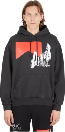 One Of These Days ONE OF These Days, Homme, Sweatshirts et sweats &agrave; capuche, Noir, Taille: L Fence Line Hooded SweaT-shirt