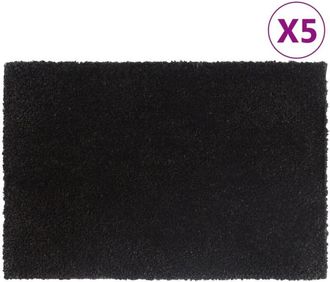 vidaXL Tapis de porte 5 pcs noir 40x60 cm fibre de coco touffet&eacute; vidaXL