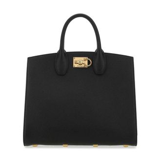 Ferragamo Femme, Sacs, Noir, Taille: ONE Size Sac Studio en Cuir Noir