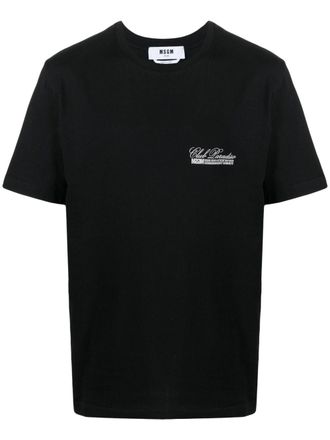 Msgm t-shirt en coton à logo imprimé - Noir