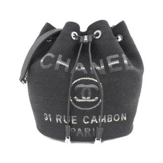 Chanel Pre-owned Deauville Canvas Calf Shoulder Bag - Femme - Pre-owned - Noir - Taille: ONE Size
