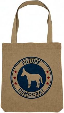 Fabulous Sac Shopping Tote Bag Aspect Lin - Future Democrat Politics Future - Sac de Courses Toile Epaisse 360g Beige Naturel Cabas Port&eacute; Epaule Solide Imprim&eacute;