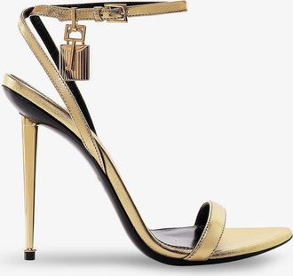 Tom Ford Laminated leather sandals with iconic padlock - TOM FORD - gender_Woman