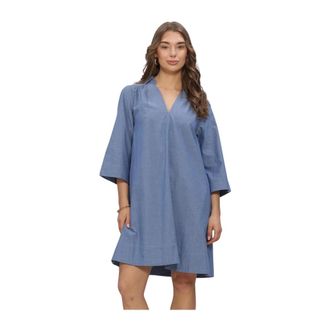 Selected Slfkira Talia Oversize 3/4 Kleid - - Dresses - Damen - Blau - S