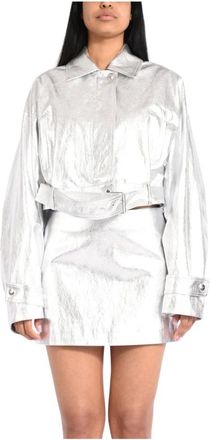 Msgm Msgm, Femme, Vestes, Gris, Taille: 38 FR Belted Jacket