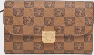 Gerard Darel Portefeuille en toile enduite monogramm&eacute;e et cuir - WALLET - Camel