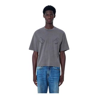 Jean Paul Gaultier Homme, Tops, Gris, Taille: XL T-shirt Imprim&eacute; en Jersey de Coton