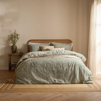 furn. Yard Perrie Leaf Bettbezug-Set Mit Blättern - Weiches wendbares entspanntes bettwäsche Set aus musselin Baumwolle mit Blumenmuster (Wald - Super King)