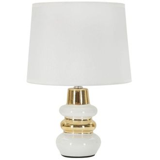 Paris Prix Lampe &agrave; Poser en C&eacute;ramique Liara 32cm Blanc & Or
