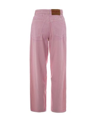 Marni Womens Jeans Pink Washed Denim Gummy Trousers