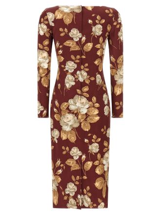 Dolce & Gabbana Womens Multicolor Elastane Midi Dress