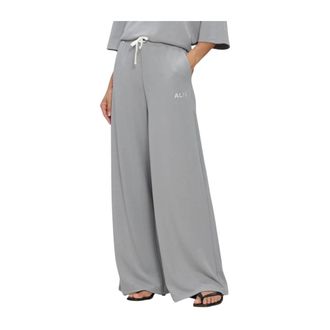 ALIX The Label Gestrickte Scuba-Hose mit weitem Bein - - Trousers - Damen - Grau - XS