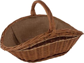 Decorwelt Korb f&uuml;r Kaminholz mit Innenfutter 68x44x40 cm Kaminkorb aus Weide mit Juteeinlage f&uuml;r Brennholz | Kamin Holzkorb geflochten Kaminholzkorb Weide | Wei