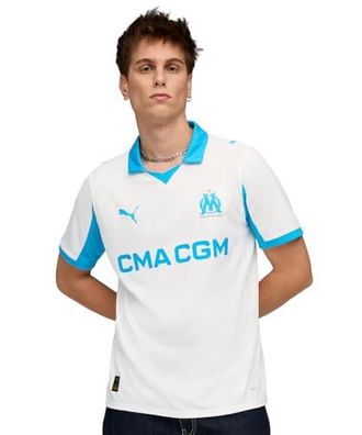 Puma Homme Olympique de Marseille Maillot Domicile 2025 2026 Adultes, blanc/bleu, S