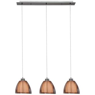 Brilliant Lampe Relax Pendelleuchte 3flg bronze/chrom | 3x A60, E27, 60W, g.f. Normallampen n. ent. | In der H&ouml;he einstellbar/Kabel k&uuml;rzbar | F&uuml;r LED-Leuchtmitt