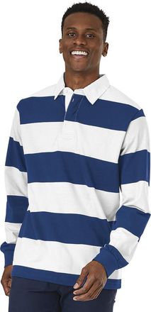 Charles River Apparel Herren Klassisches Rugby-Shirt Hemd, Royal/Wei&szlig;, 3X-Gro&szlig;