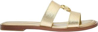 Michael Kors Femme, Chaussures, Gris, Taille: 37 EU Erin Metallic Leather Sandal