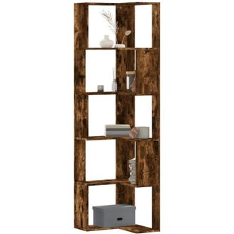 vidaXL Vidaxl - Eck-B&uuml;cherregal 5 B&ouml;den R&auml;uchereiche 50x50x179 cm Holzwerkstoff