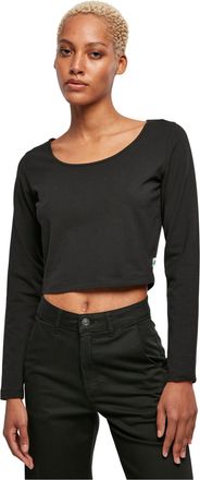 Urban Classics Damen Ladies Organic Cropped Longsleeve T-Shirt, Schwarz, 4XL EU